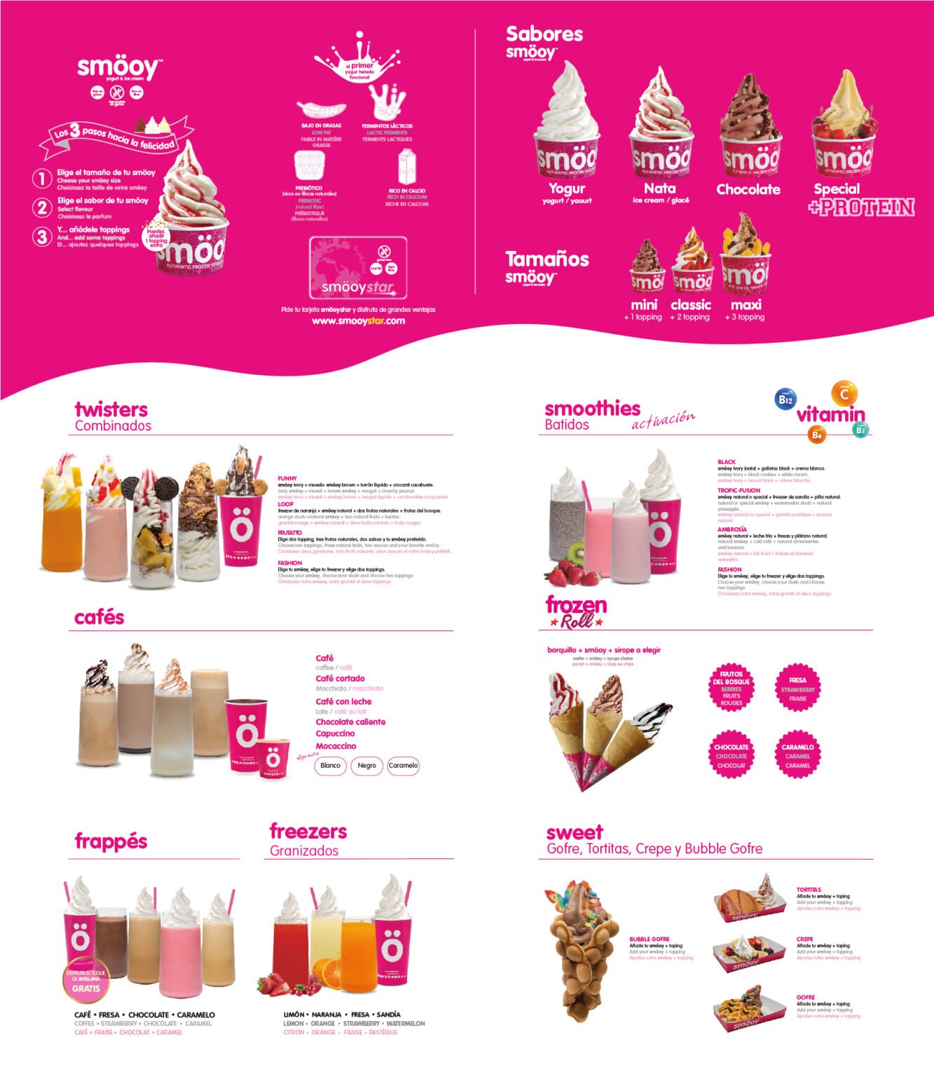 Menu des produits Smöoy | Franchise de yaourt glacé | smooy